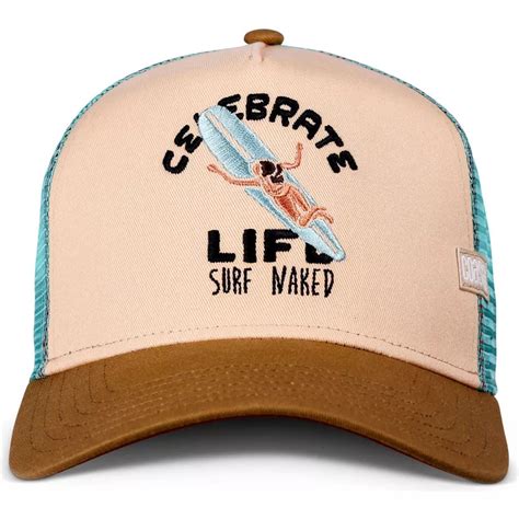 Gorra Trucker Beige Azul Y Marr N Celebrate Naked Hft De Coastal