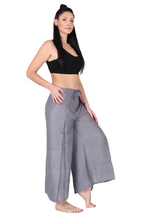 Wickelhose Thai Hosenrock Farbe Grau Viskose