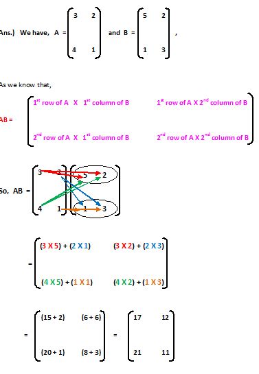 class 10 matrix multiplication of matrices