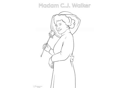 Madam C J Walker Coloring Pages