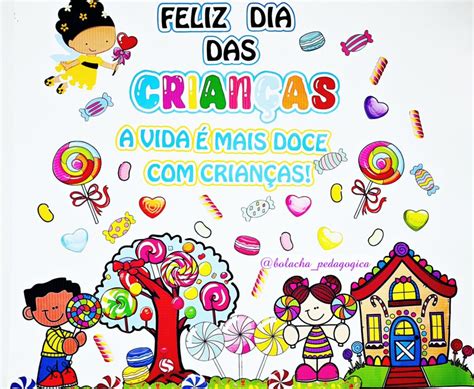 Painel Doce Criança Dia das Crianças Bolacha Pedagógica