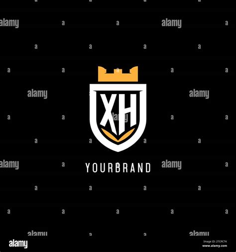 Initial XH Logo With Shield Esport Gaming Logo Monogram Style Vector