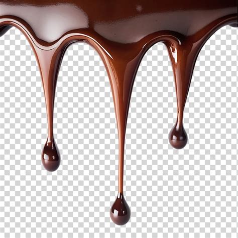 Premium PSD Melted Chocolate Dripping On Transparent Background