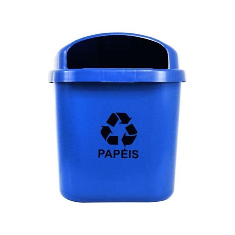 Lixeira Para Coleta Seletiva Litros Azul St Jsn Liga O Home Center