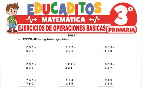 MATEMÁTICA para Tercero de Primaria Educaditos