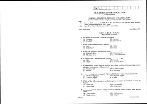 15ME326E 5 Sem Reg No B DEGREE EXAMINATION MAY 2018 Lst To 6th