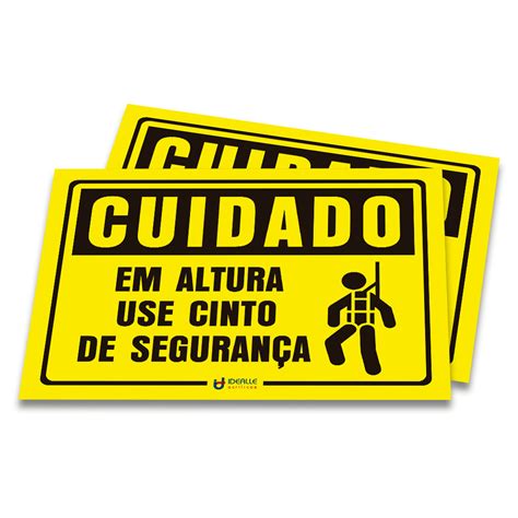 Placa Cuidado Em Altura Use Cinto De Segurança Idealle Acrilicos Store