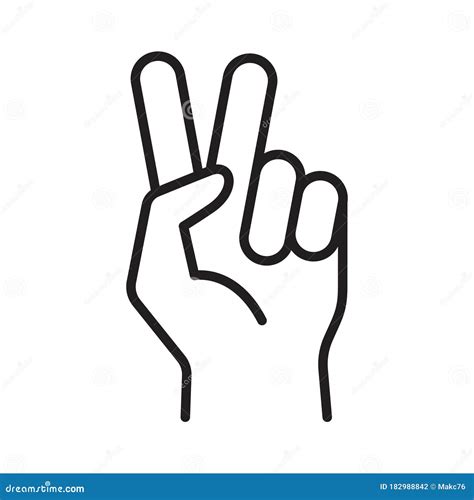 Hand Showing Victory Sign Icon Vector Illustration Stock Vector