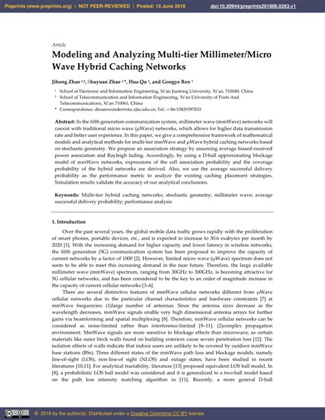 pdf modeling and analyzing multi tier millimeter micro wave hybrid caching networks