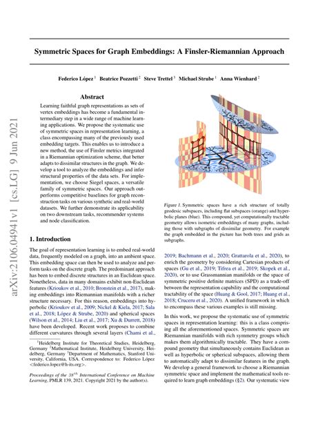 pdf symmetric spaces for graph embeddings a finsler riemannian approach