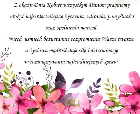 Kwiatowa kartka i życzenia z okazji dnia kobiet Życzenia na GifyAgusi pl