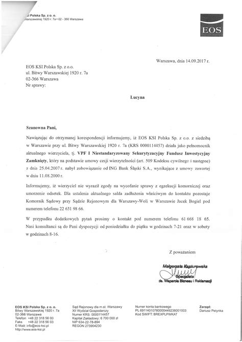 Anuluj Dług EOS się poddaje i pieniądze oddaje bądź jak Lucyna