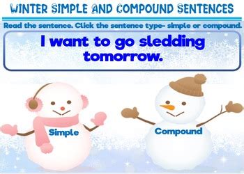 Winter Simple And Compound Sentences By KK37 TPT