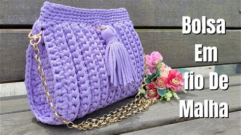 Bolsa De Croche Em Fio De Malha Estruturada Tassel Facil De Fazer