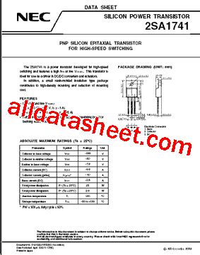 2SA1741 Datasheet PDF NEC