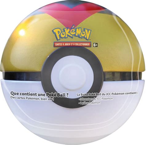 Carte à collectionner Pokémon Pokéball Tin 3 boosters Carte à