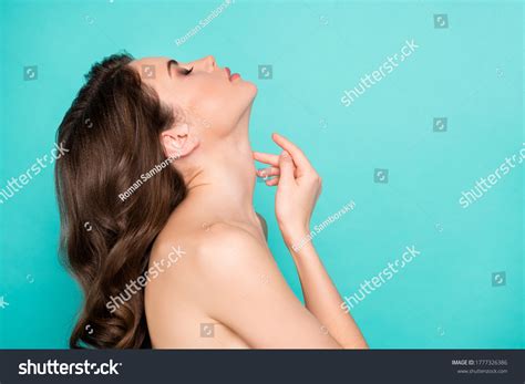 Closeup Profile Photo Attractive Beautiful Naked Stock Photo 1777326386
