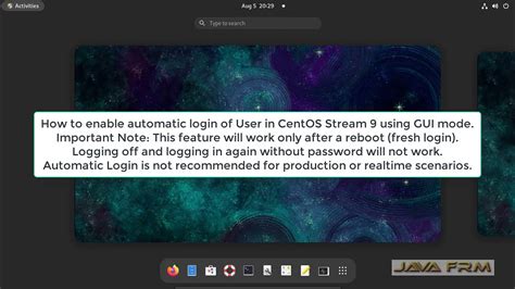How To Enable Automatic Login To User In CentOS Stream 9 YouTube