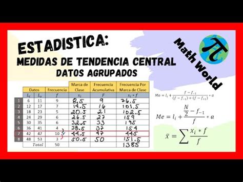 Medidas De Tendencia Central Media Mediana Y Moda Datos Agrupados