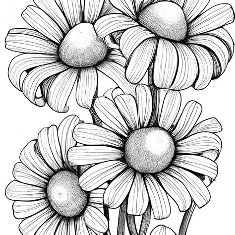 Fantasy Daisies Coloring Page Creative Fabrica