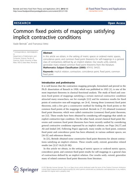 pdf common fixed points of mappings satisfying implicit contractive conditions
