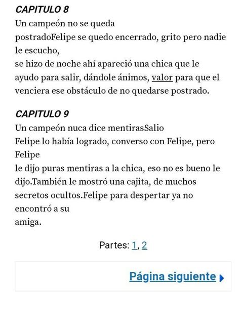 capitulo 8 9 y 10 de sangre de campeón resumen de una hoja Brainly lat