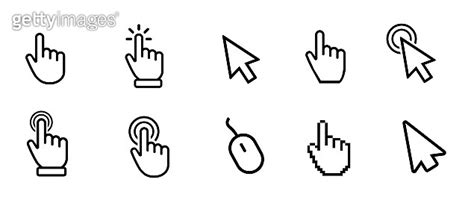 Vector Hand Cursors Icons Click Set