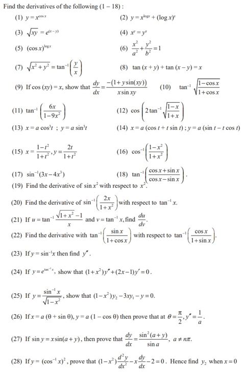 higher order derivatives solved example problems mathematics