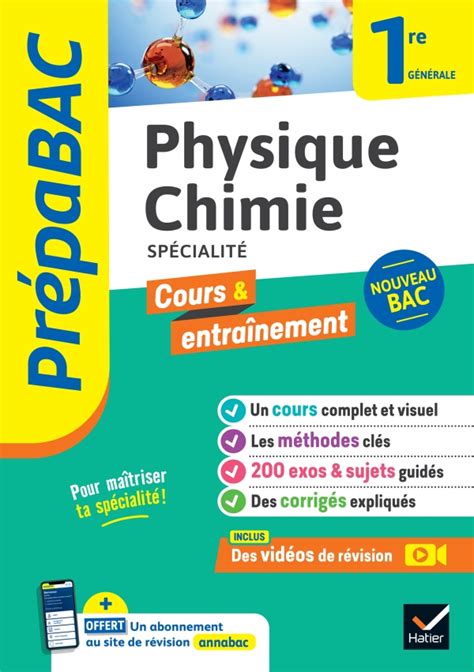 Prépabac Physique chimie 1re générale spécialité hachette fr