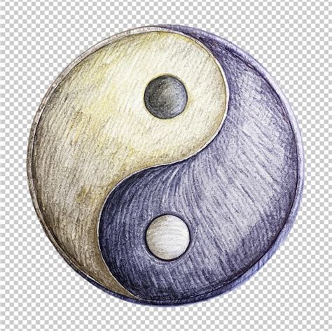 Dibujado a mano yin yang símbolo de armonía y equilibrio sobre un fondo