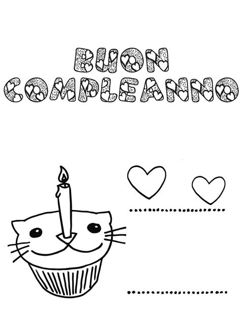 Disegni Di Buon Compleanno Da Colorare Stampa Biglietto Di Auguri