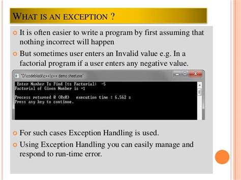 exception handling in c