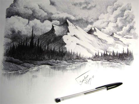 Mountain Pencil Sketch A Guide To Drawing Majestic Landscapes