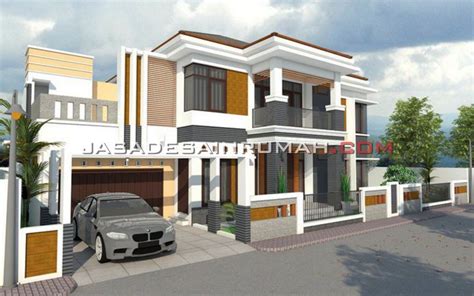 Desain Rumah Mewah 2 Lantai Minimalis Ukuran Besar Di Bontang Jasa