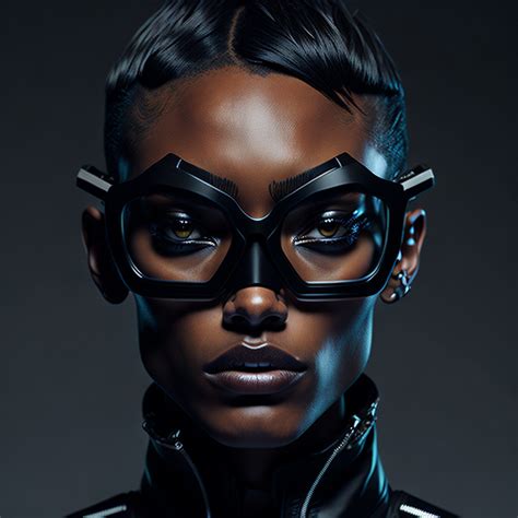 Krea Ai Balenciaga Model Wearing Futuristic Black Chromed