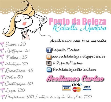 Tabela de Preço Atualizada Ponto da Beleza