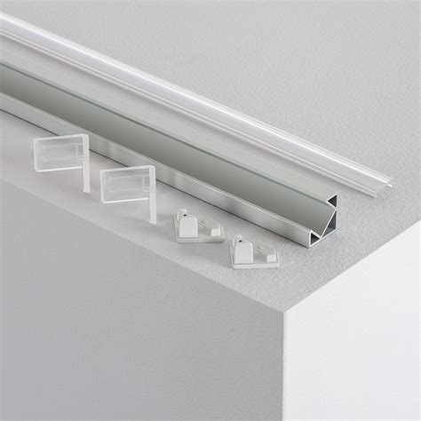 Perfil De Aluminio Esquina Plano 1m Para Tira LED Hasta 10 Mm EfectoLED