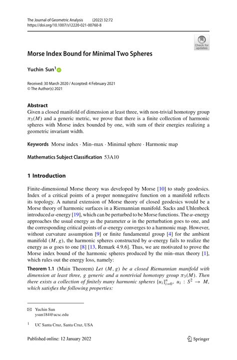 pdf morse index bound for minimal two spheres