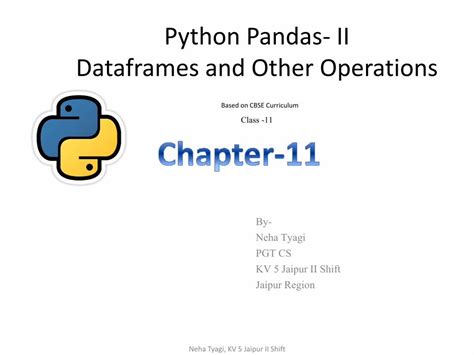 Pdf Python Pandas Ii Dataframes And Other Operations For Such
