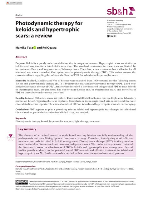 PDF Photodynamic Therapy For Keloids And Hypertrophic Scars A Review