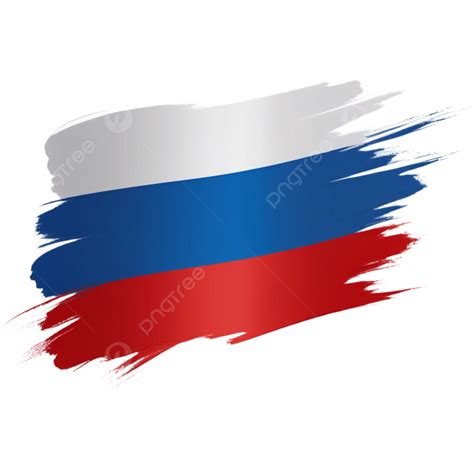 Brush Stroke Russia Flag Illustration Element Russia PNG Transparent