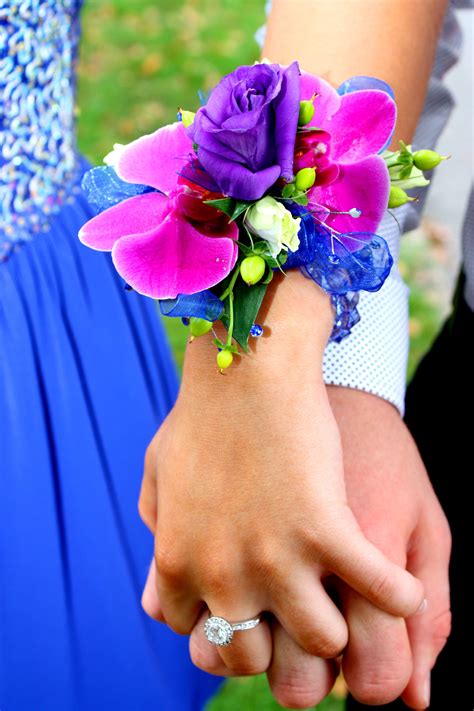 Royal Blue Jewel Tone Corsage Prom Flowers Bouquet Homecoming