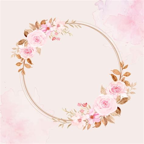 Moldura Floral Rosa Aquarela Vetor Gr Tis