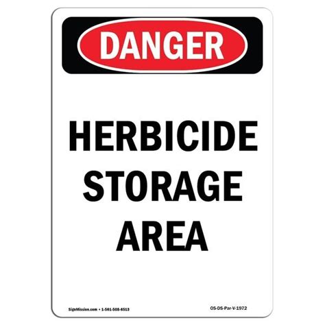 Signmission Safety Sign OSHA Danger 18 Height Aluminum Herbicide