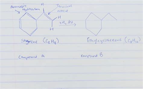 Compound A Has The Formula C8H8 It Reacts Rapidly With Acidic KMnO4