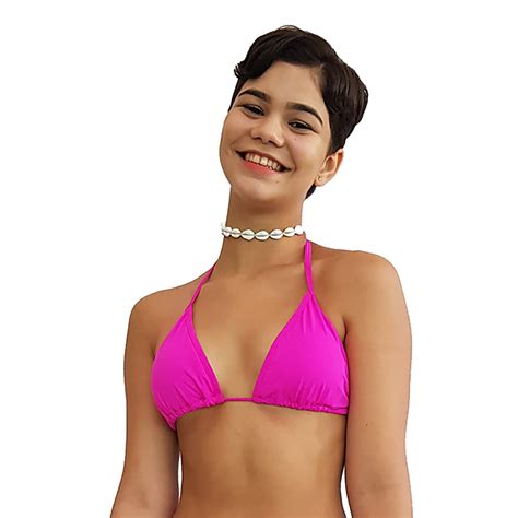 Biquíni Top de Praia Cortininha Bojo Removível Pink Top Cortininha