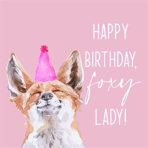 Birthday Card Happy Birthday Foxy Lady Card Etsy