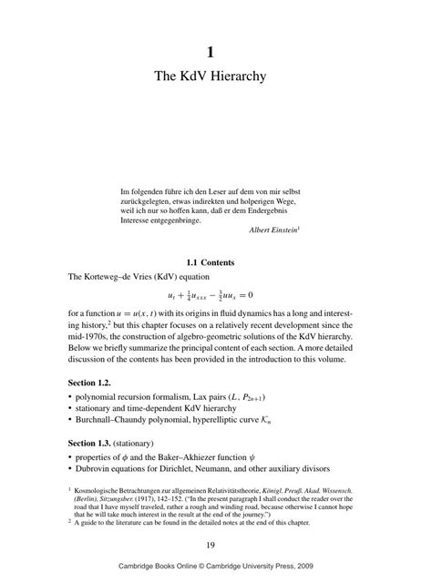 the kdv hierarchy chapter 1 soliton equations and their algebro geometric solutions