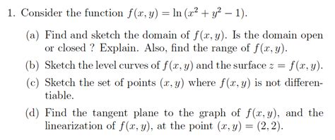 solved consider the function f x y ln x 2 y 2 1