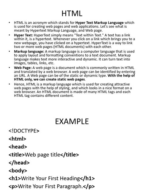 html pdf html element html